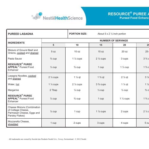Lasagna - Dysphagia-Diet