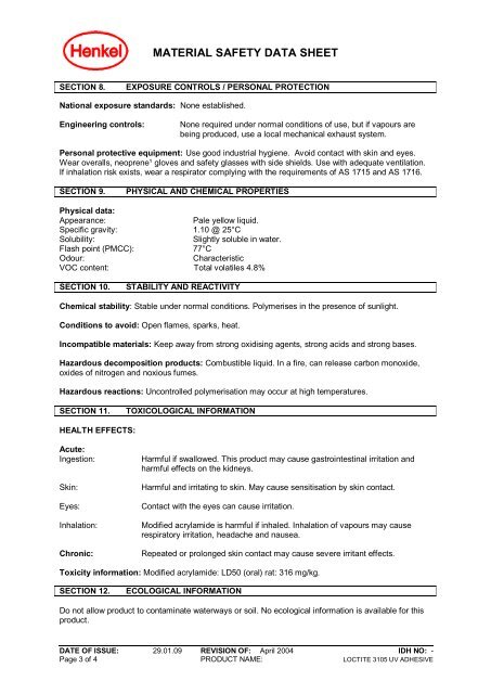 MATERIAL SAFETY DATA SHEE