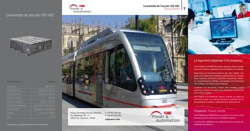 CaracterÃ­sticas - CAF Power & Automation