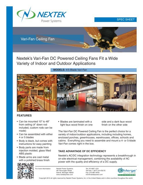 Vari-Fan - Nextek Power Systems