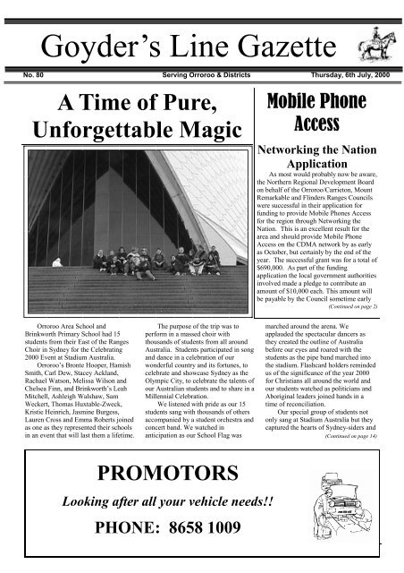 Goyder's Line Gazette - District Council of Orroroo Carrieton