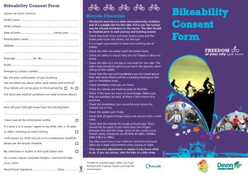 00232 Bikeability Leaflet - Magdalen Court School