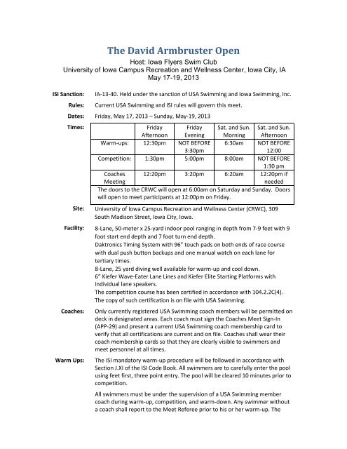 The David Armbruster Open - TeamUnify