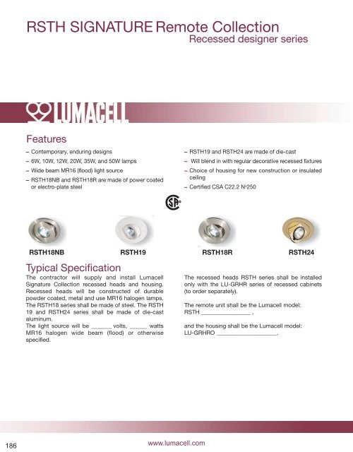 RSTH SIGNATURE Remote Collection - Lumacell