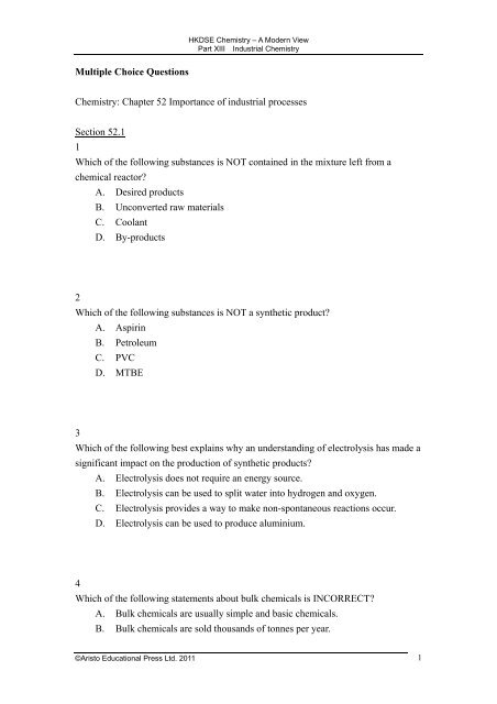 multiple choice questions on manufacturing processes pdf