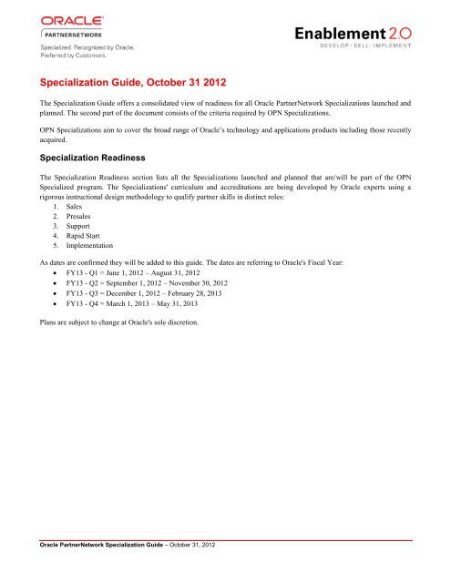 Oracle Siebel Partner Specialized