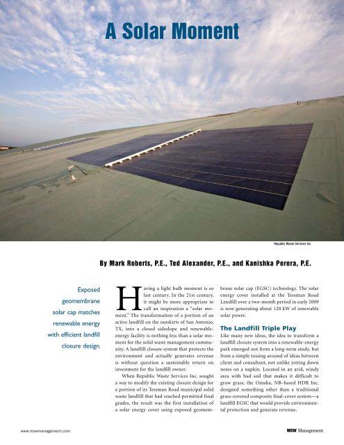 A Solar Moment - Firestone Specialty Products