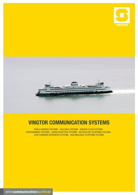VINGTOR Communication Systems - Zenitel
