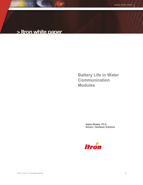 Battery Life in Water Communication Modules - Itron