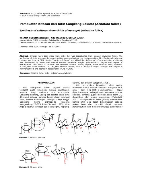 Pembuatan Kitosan dari Kitin Cangkang Bekicot (Achatina fulica)