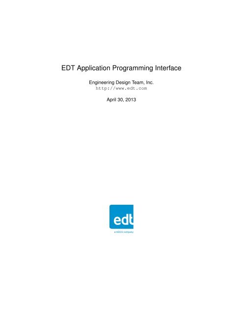 EDT Application Programming Interface