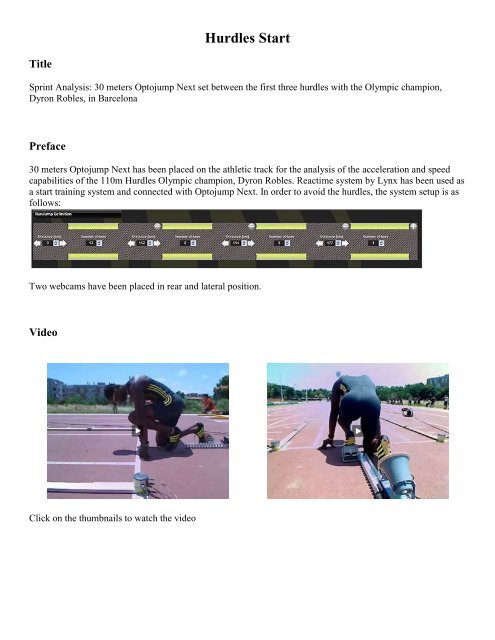 Optojump - Track and Field Hurdles Start - GoSportsTech.com