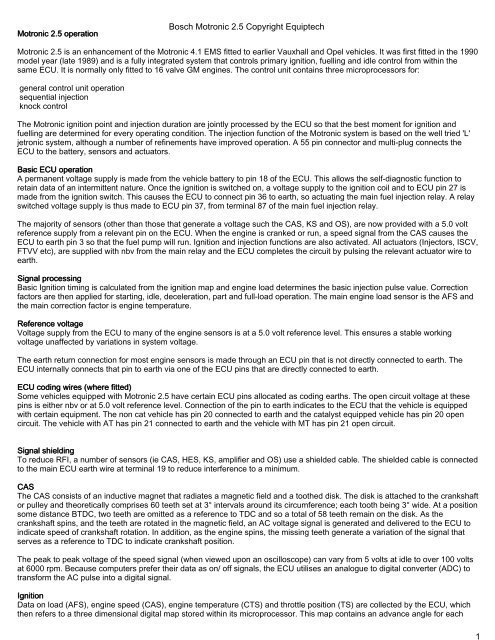 Bosch Motronic 2.5 Copyright Equiptech 1