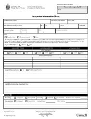 Basis of Claim Form - Immigration and Refugee Board of Canada