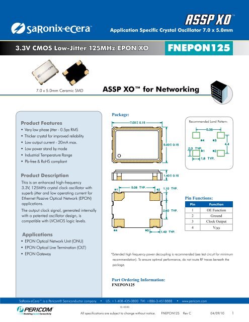 datasheet: pdf - Pericom