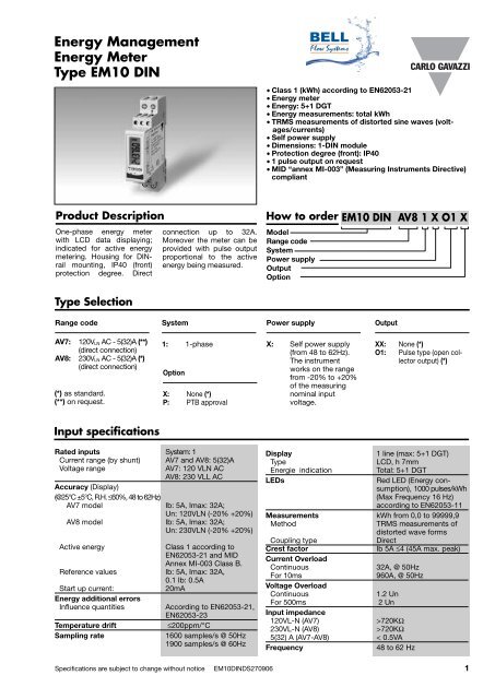 EM11 DIN ENG - Bell Flow Systems