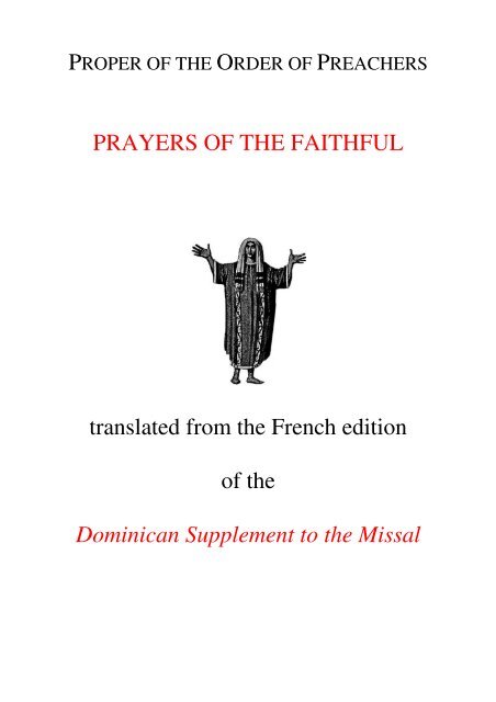 PRAYERS OF THE FAITHFUL translated from the French edition of ...