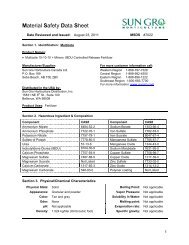 Material Safety Data Sheet - Sun Gro Horticulture
