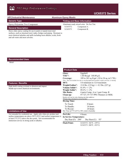 UC65372 Series - PPG Industries