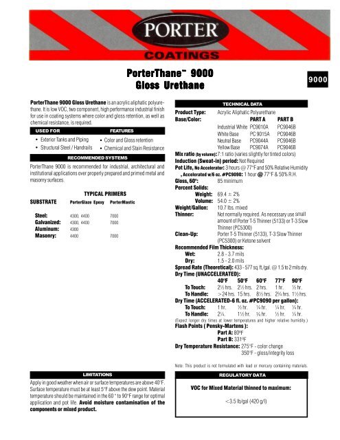 pc9000 PorterThane 9000 Gloss Urethane - PPG Industries