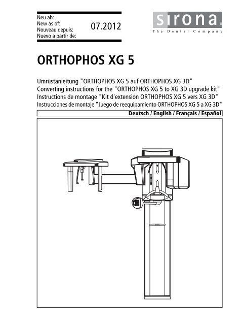 ORTHOPHOS XG 5 - Sirona Support