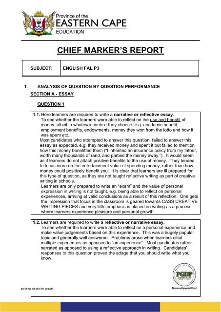 CHIEF MARKER'S REPORT - Ecexams.co.za