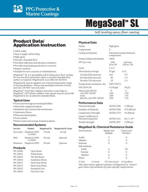 MegaSealTM SL - PPG Industries