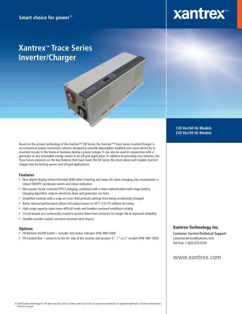Xantrexâ ¢ Trace Series Inverter/Charger - Solar Panels