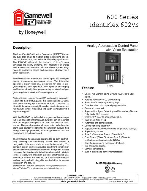 Data Sheet - Gamewell-FCI
