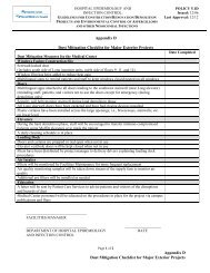 Action & Notifications Checklist - Infection Control