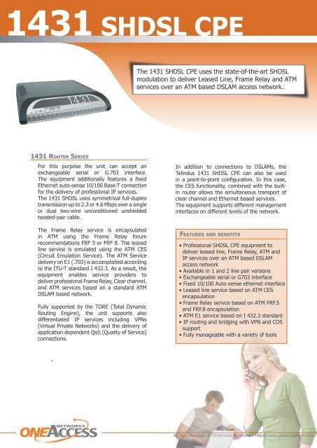 Modem Router 1431 datasheet - Starbridge Networks