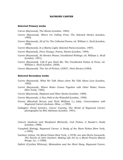 Paris Review Carver