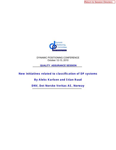 New Initiatives Related to Classification of DP Systems