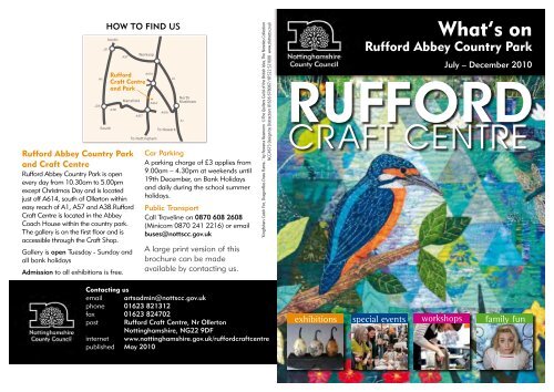 Rufford Craft Centre brochure July to December 2010