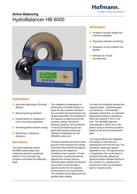 HydroBalancer HB 6000 click here for download - hofmann ...