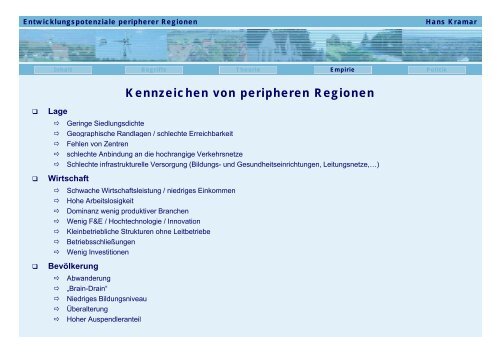 Zentrum und Peripherie auf unterschiedlichen Ebenen