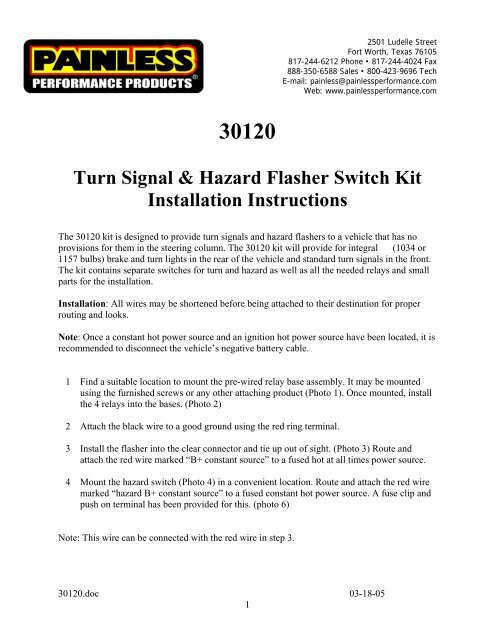 Universal Turn Signal Kit - Painless Wiring