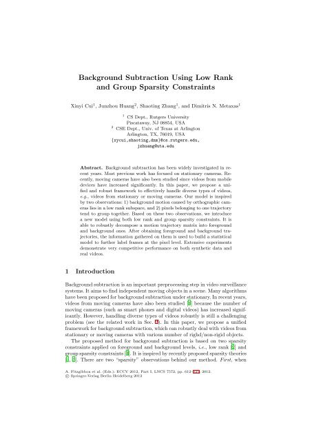 Background Subtraction Using Group Sparsity And Low Rank Constraint