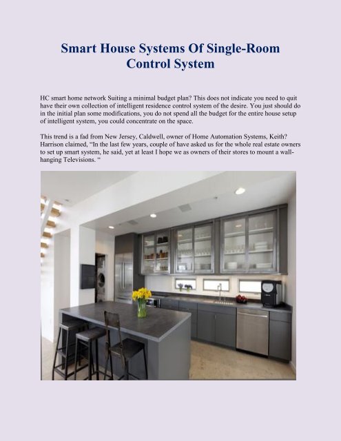 Smart House Systems Of Single-Room Control System