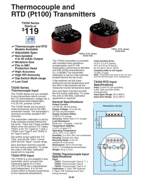 Thermocouple and RTD Transmitters - Omega Engineering