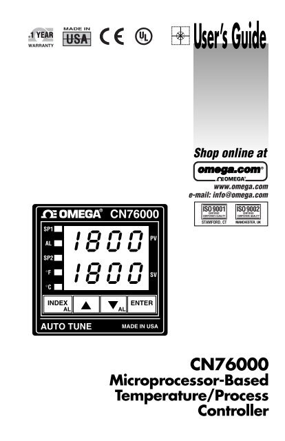 CN76000 Series 1/16 DIN Controller - Omega Engineering