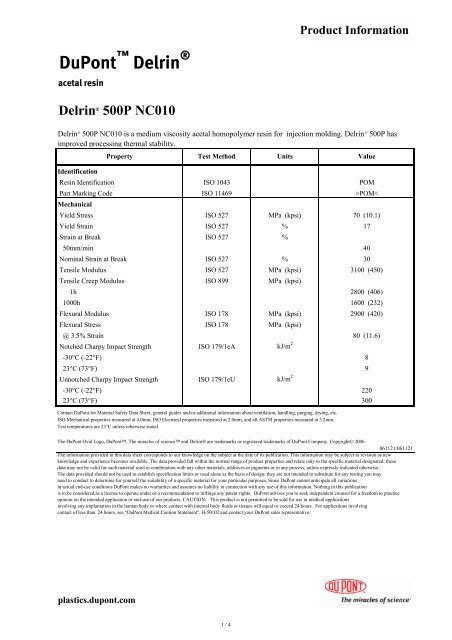 DELRIN 500P NC010 - VistaTek