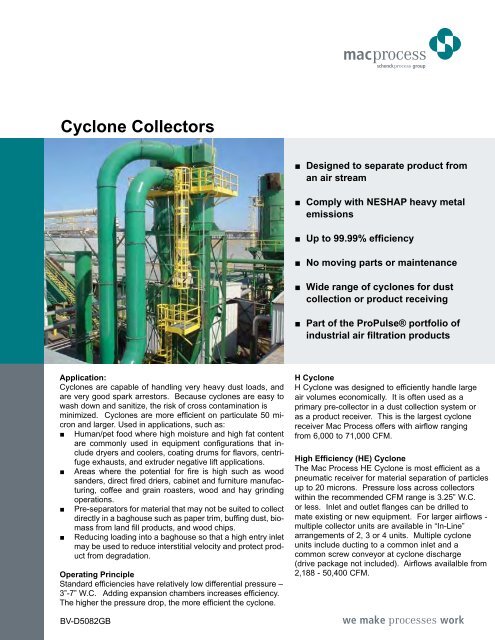Cyclone Data Sheet - Mac Process Mac Process