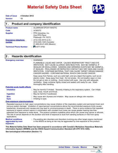 Dokumen Material Safety Data Sheet Msds Evasheee Material Safety Data