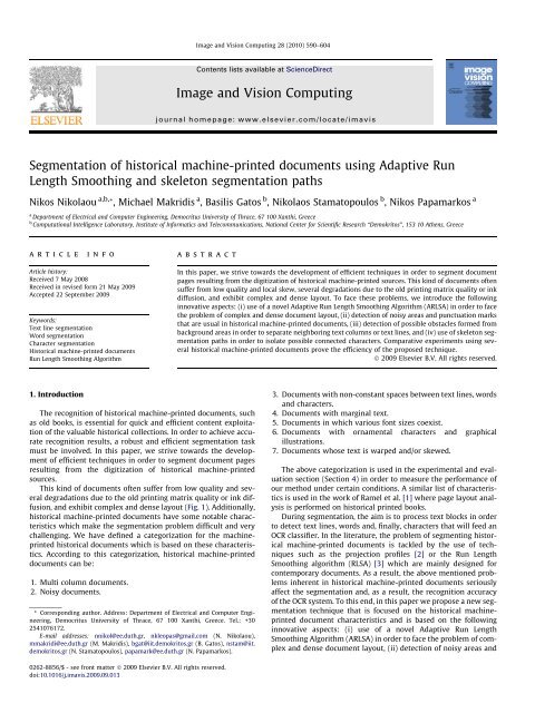 Segmentation of historical machine-printed documents ... - Demokritos