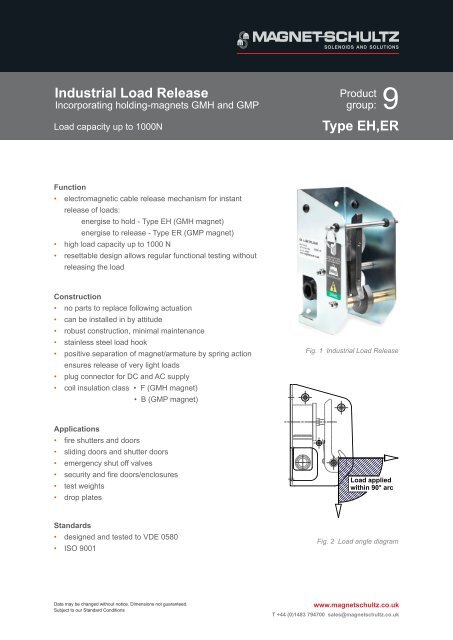 Datasheet - Magnet Schultz