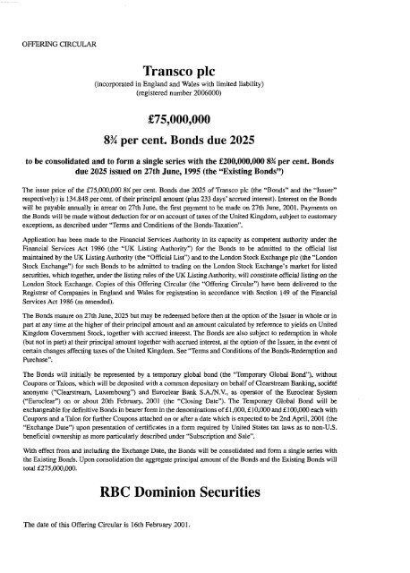 Offering Circular - Fixed Income Investor