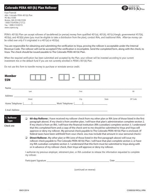 this form - Colorado PERA