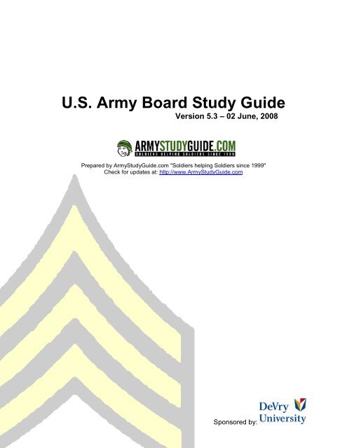 U.S. Army Board Study Guide - Utah State University