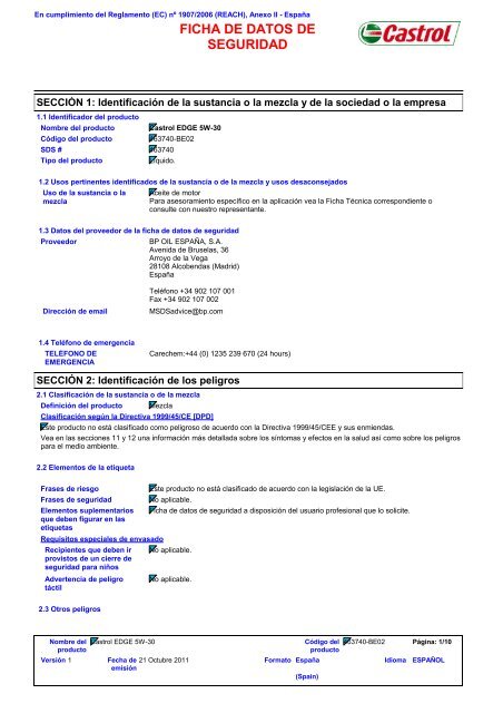 FICHA DE DATOS DE SEGURIDAD